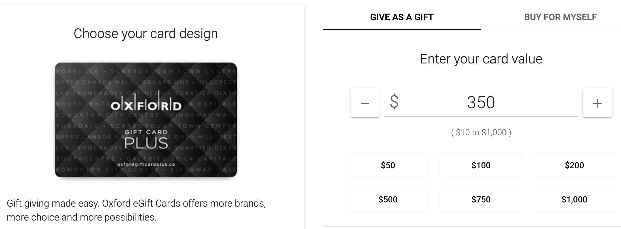 Amex Offer: Spend $350 in Oxford Properties Gift Card and get $70 Back - Jayflyer